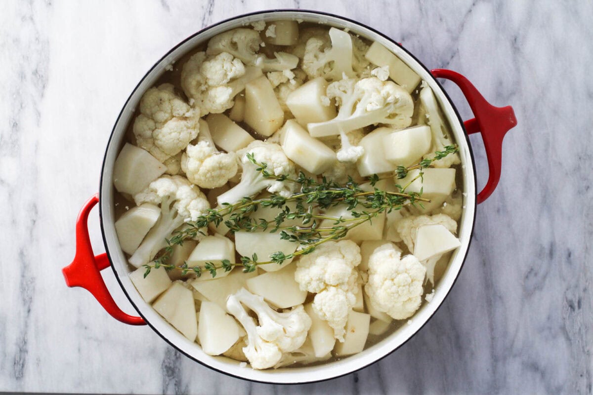 Creamy Mashed Potatoes and Cauliflower (Easy Recipe) | MariaUshakova.com