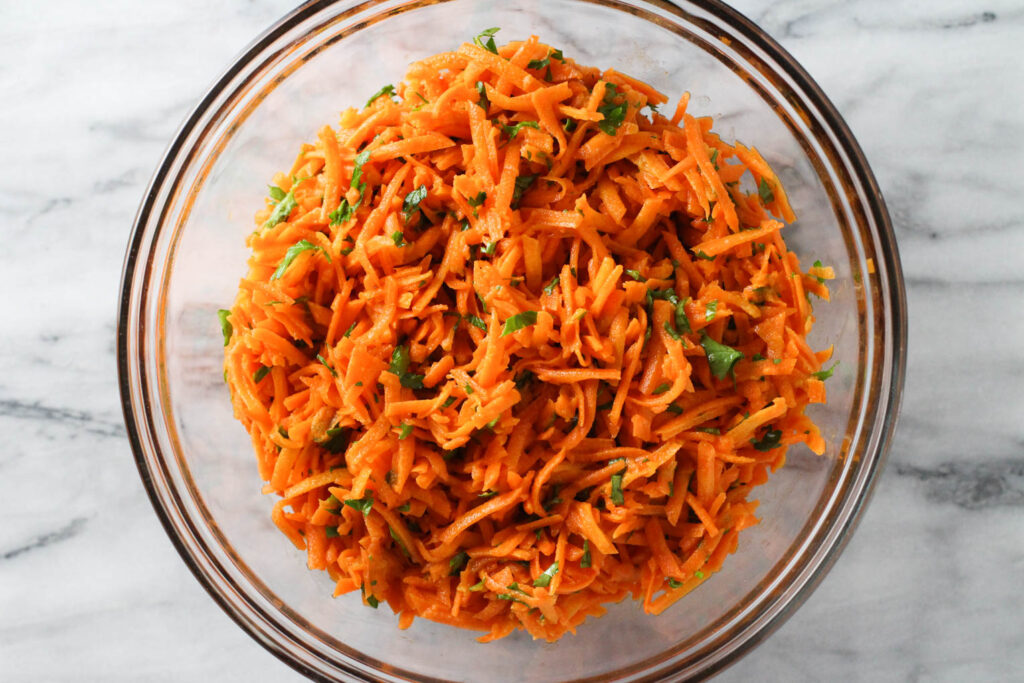 French Grated Carrot Salad Recipe (Carottes Râpées) | MariaUshakova.com