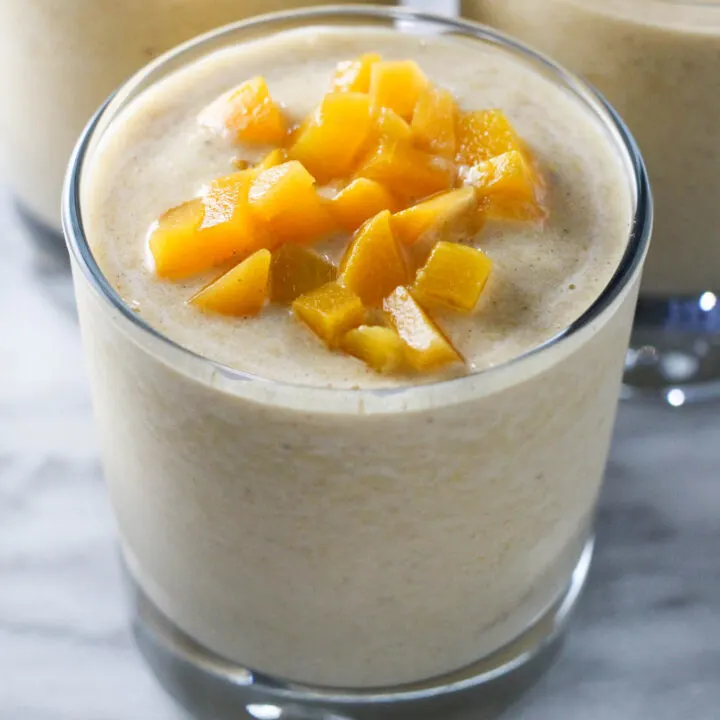 Easy Peach Banana Smoothie Recipe (So Creamy!) | MariaUshakova.com