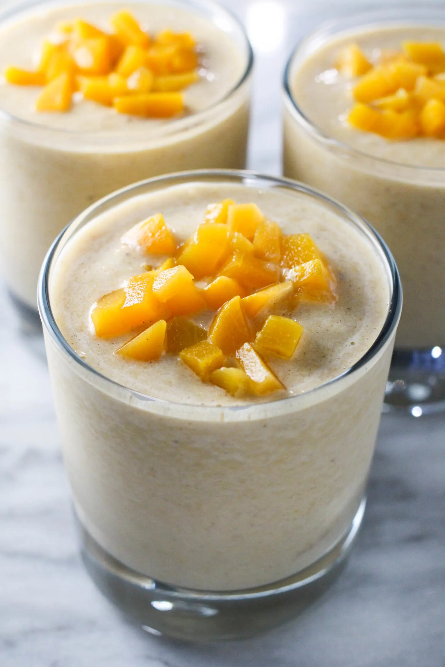 Easy Peach Banana Smoothie Recipe (So Creamy!) | MariaUshakova.com