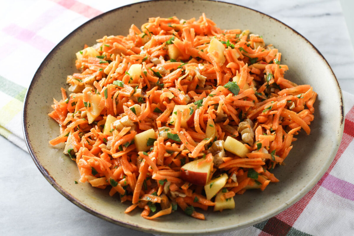 Raw Carrot Salad Recipe (with a Simple Dressing) | MariaUshakova.com